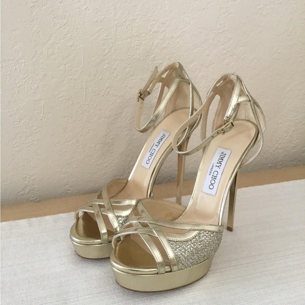 Jimmy Choo Laurita Platform Glitter Pump, Champagne S… - Gem